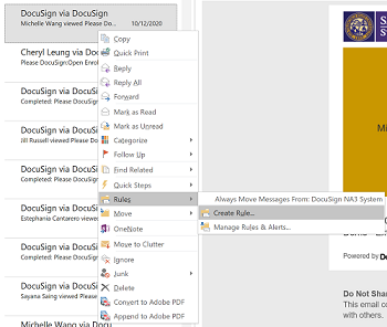 Filter your DocuSign emails into a separate folder | DocuSign @ SF State